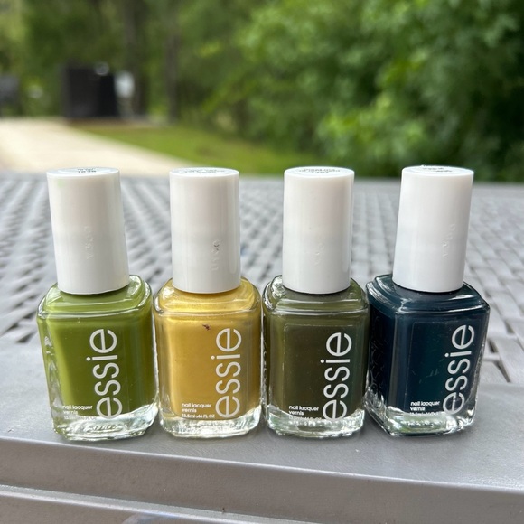 Makeup | Essie Nail Polish Set Green Yellow Dark Green Dark Blue | Poshmark